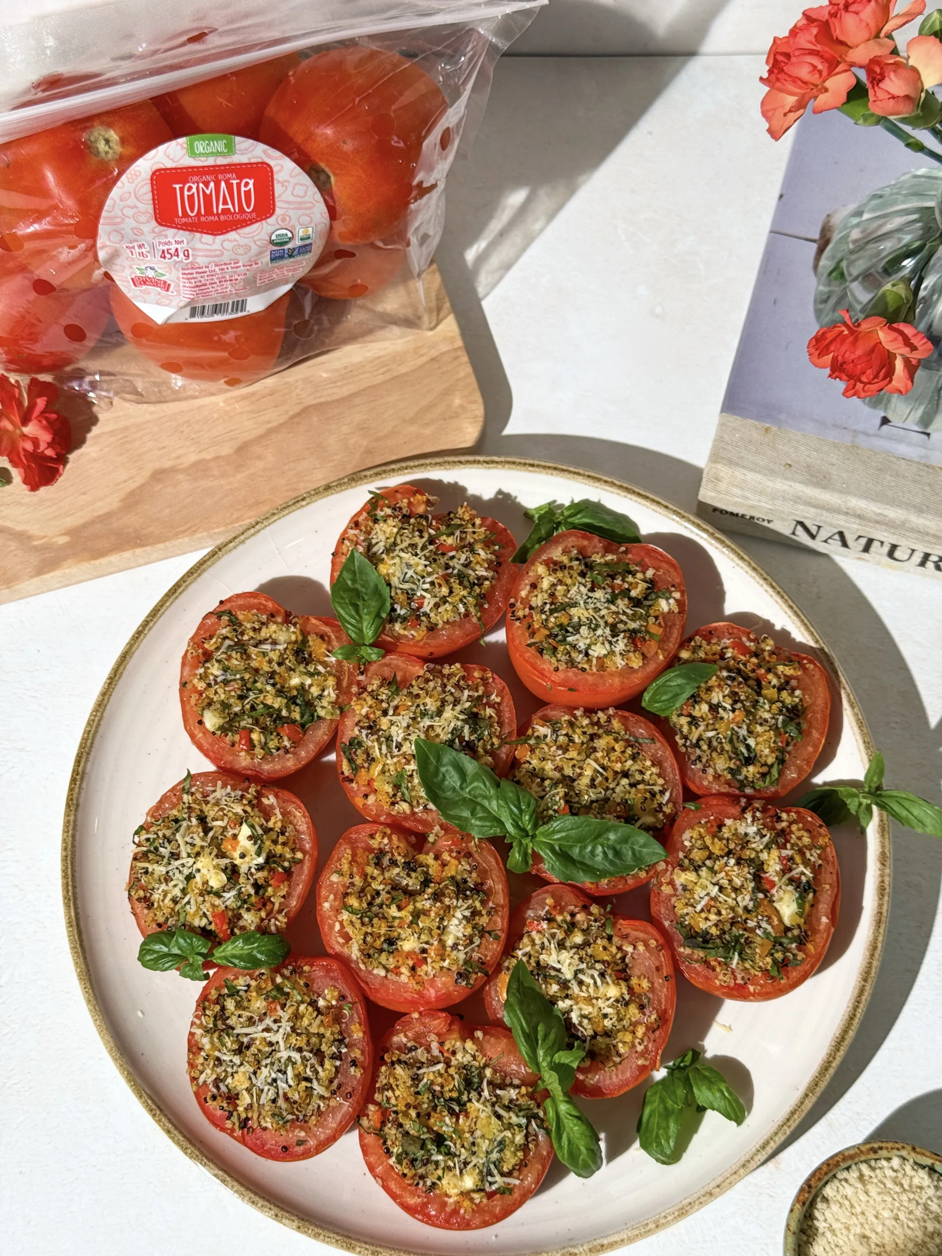 Stuffed Roma Tomatoes with Quinoa - Divine Flavor